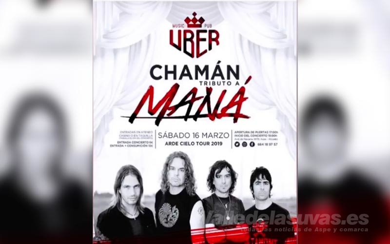 #Aspe: Chamán, el mejor Tributo a Maná en la sala Úber - Valle de las ...